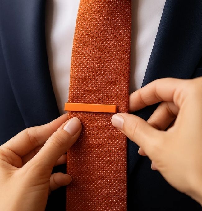 Orange Metal Tie Clip | Clemanto